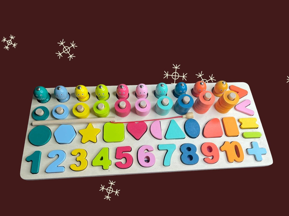 FIVE IN ONE MULTI-FUNCTIONAL NUMBER BOARD – TOYWOOD