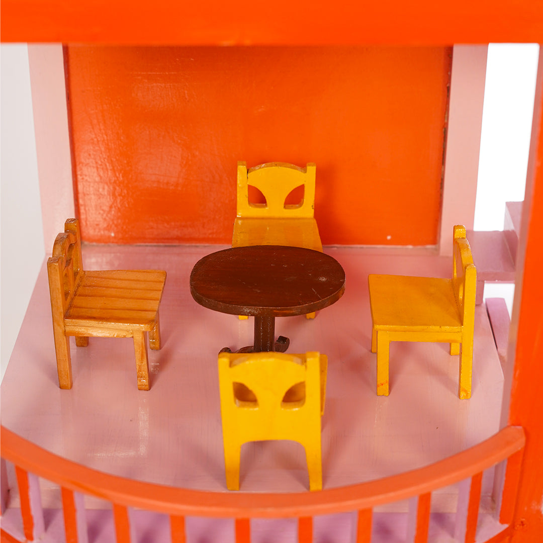 WOODEN OPEN DOLL HOUSE WITH LIGHT – TOYWOOD